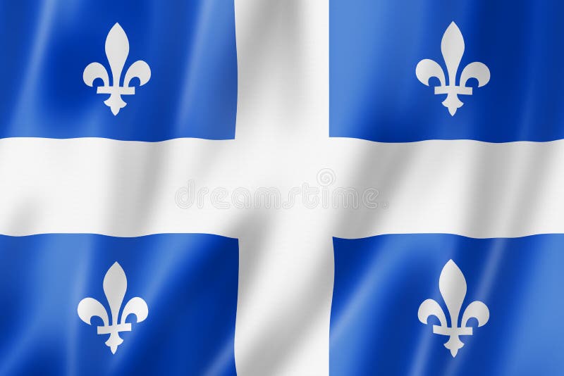 Quebec Province Flag, Canada Stock Illustration - Illustration of ...