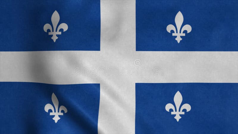 Quebec Province Flag Video Waving in Wind. 3d Illustration Stock ...