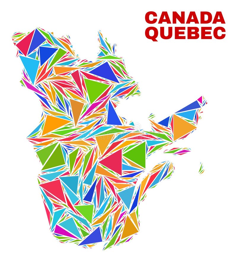 Quebec Province Map - Mosaic of Color Triangles Stock Vector ...