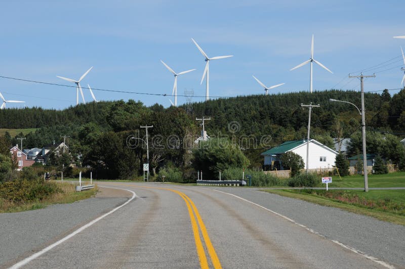 Quebec, Wind Generator in Cap Chat in Gaspesie Stock Image - Image of ...
