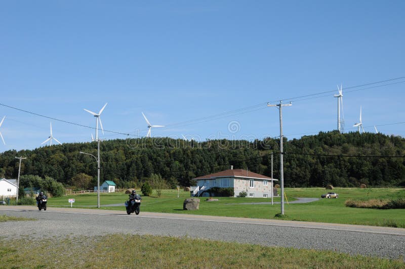 Quebec, Wind Generator in Cap Chat in Gaspesie Stock Image - Image of ...