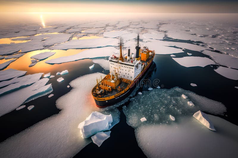 Quebra-gelo no golfo ilustração stock. Ilustração de carga - 270987930