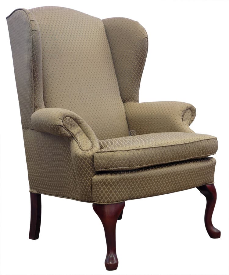 Queen Anne Style Wing Chair Stock Image - Image of comfort, wood: 2204221