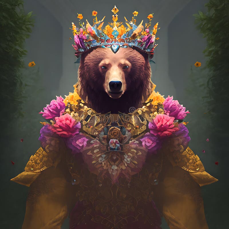 Queen bear in the night stock illustration. Illustration of bear - 278706815