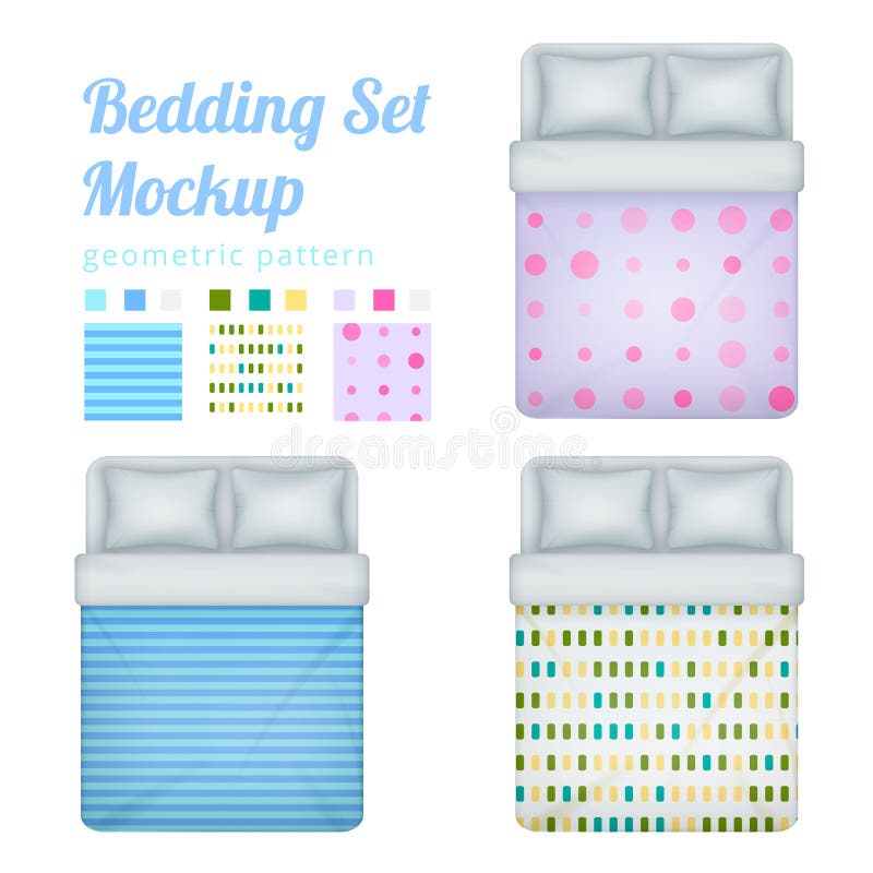 Queen Bedding Patterns Set stock vector. Illustration of bedding ...