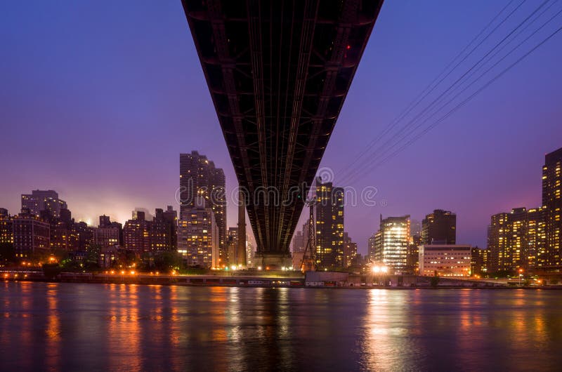 Queen Bridge, New York Skyline Stock Photo - Image of bridge, blue ...