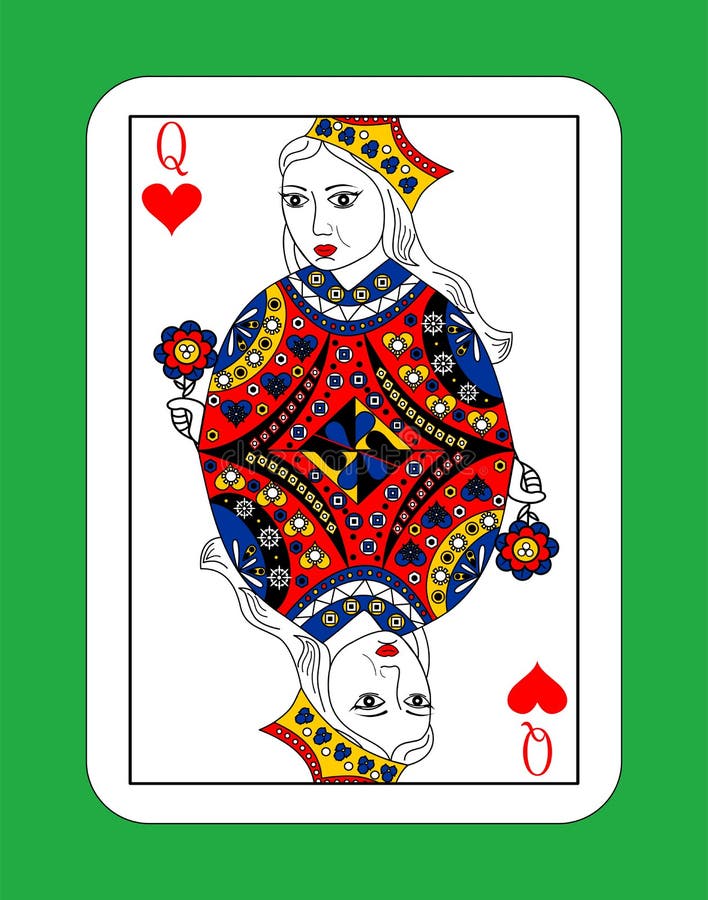 Queen of cards stock vector. Illustration of casino, gold - 93824178