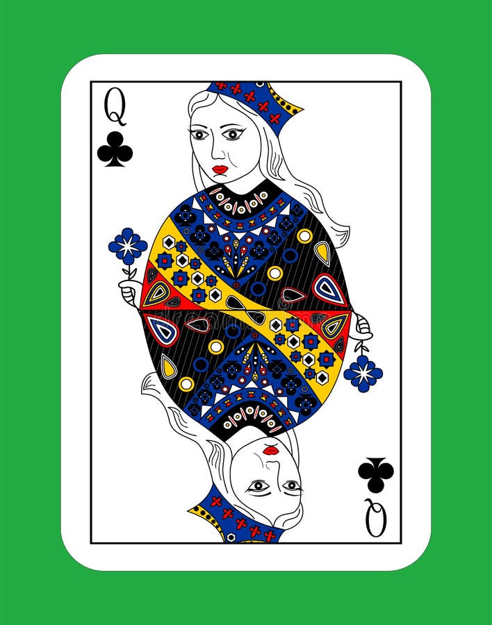 Queen of cards stock vector. Illustration of board, card - 93866923