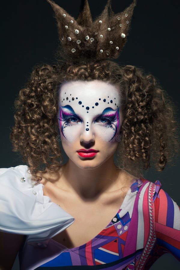 Queen Chess with Art Makeup Stock Photo - Image of formal, white: 33975088