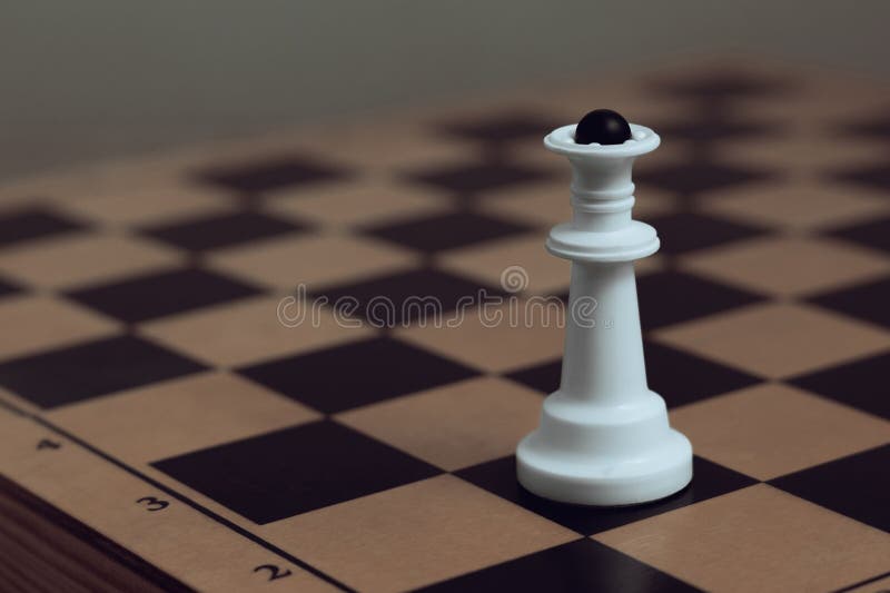 Queen Chess Piece on a Checkered Chessboard. Logic Game Stock Image ...