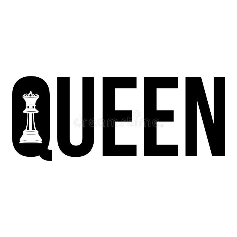 Queen Chess Typography Logo Vector Template Stock Vector - Illustration ...