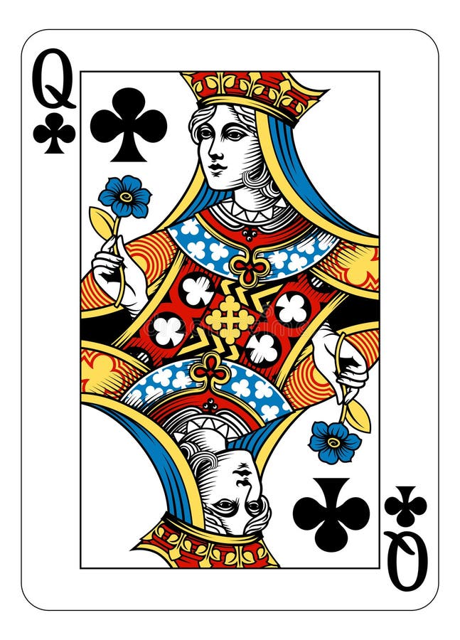 Queen of Clubs Design from Deck of Playing Cards Stock Vector ...