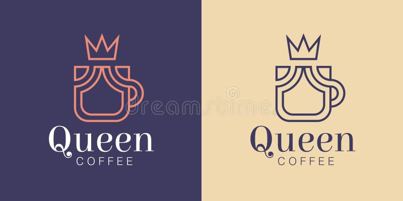 Queen Coffee Logo Design Template Stock Vector - Illustration of modern ...