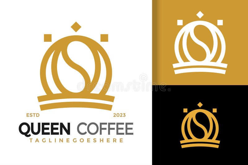 Queen Coffee Logo Vector Icon Illustration Stock Vector - Illustration ...