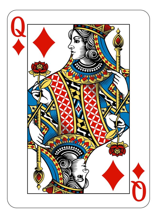 Queen of Diamonds Design Deck of Playing Cards Stock Vector ...