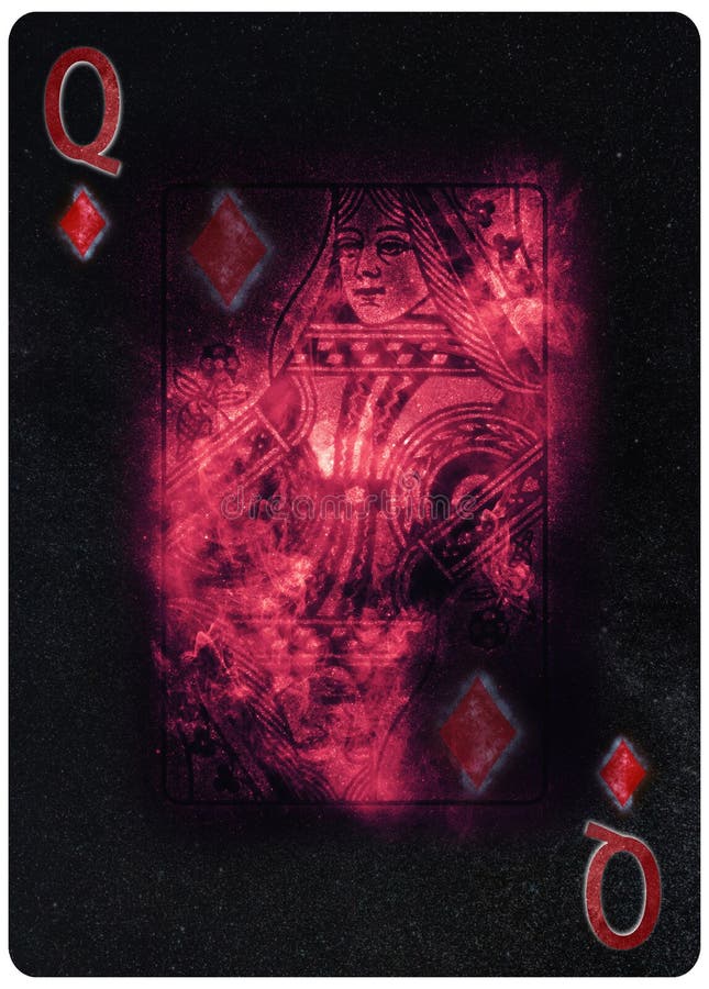 Queen of Diamonds Playing Card Abstract Background Stock Image - Image ...