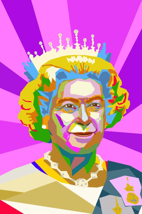 Queen Elizabeth II Pop Art editorial stock image. Illustration of ...