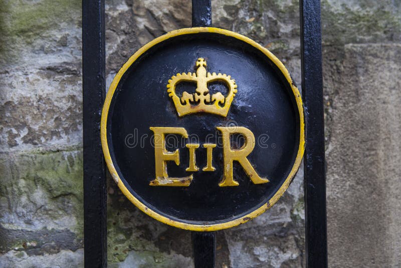 Queen Elizabeth II Symbol at the Tower of London Stock Photo - Image of ...