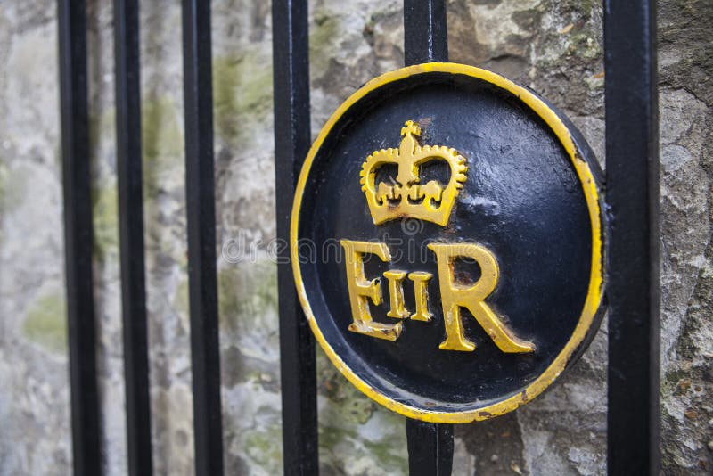 Queen Elizabeth II Symbol at the Tower of London Stock Photo - Image of ...