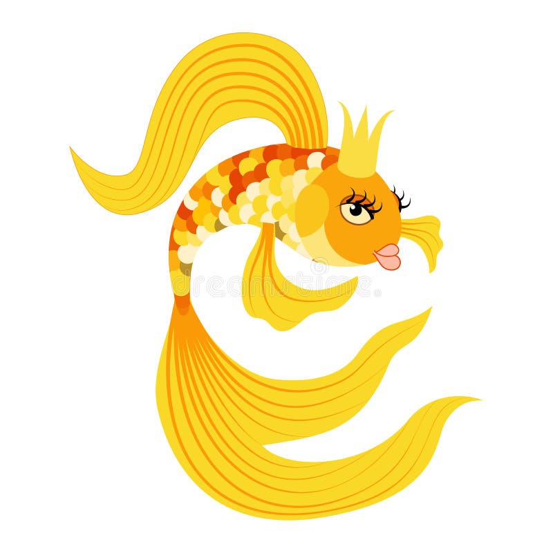 Queen Gold Fish from a Fairy Tale. Vector Illustration Stock Vector ...