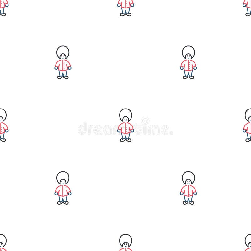 Queen Guard Soldiers Cute Seamless Vector Pattern. Stock Vector ...