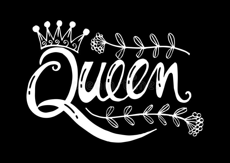 Queen hand lettering stock vector. Illustration of design - 114338266