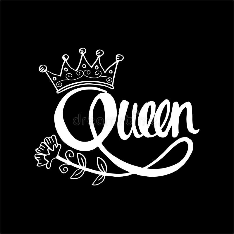 Queen hand lettering stock vector. Illustration of design - 114338266