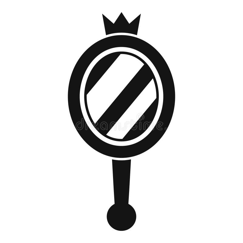 Queen Hand Mirror with Crown Reflecting Light in Simple Style Icon ...