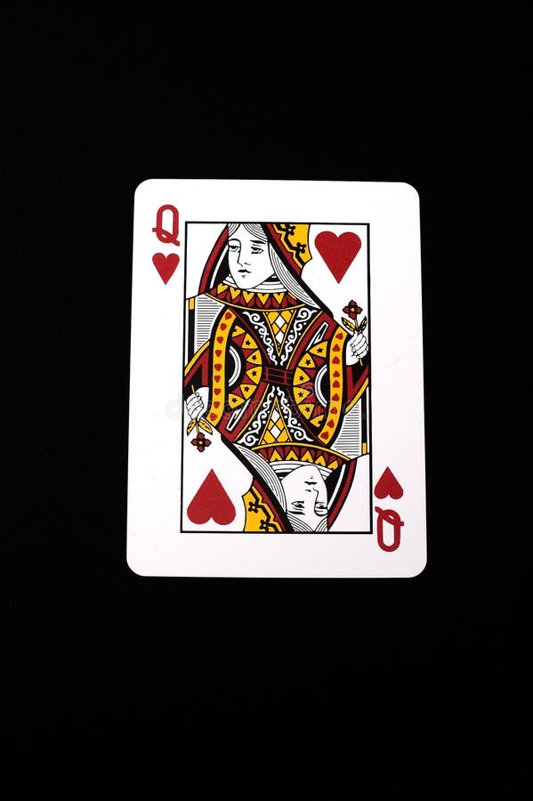 Queen of Hearts stock image. Image of black, deck, flush - 634535