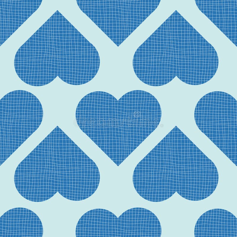 Queen of Hearts in Blue Print Repeat Pattern Vector Stock Vector ...