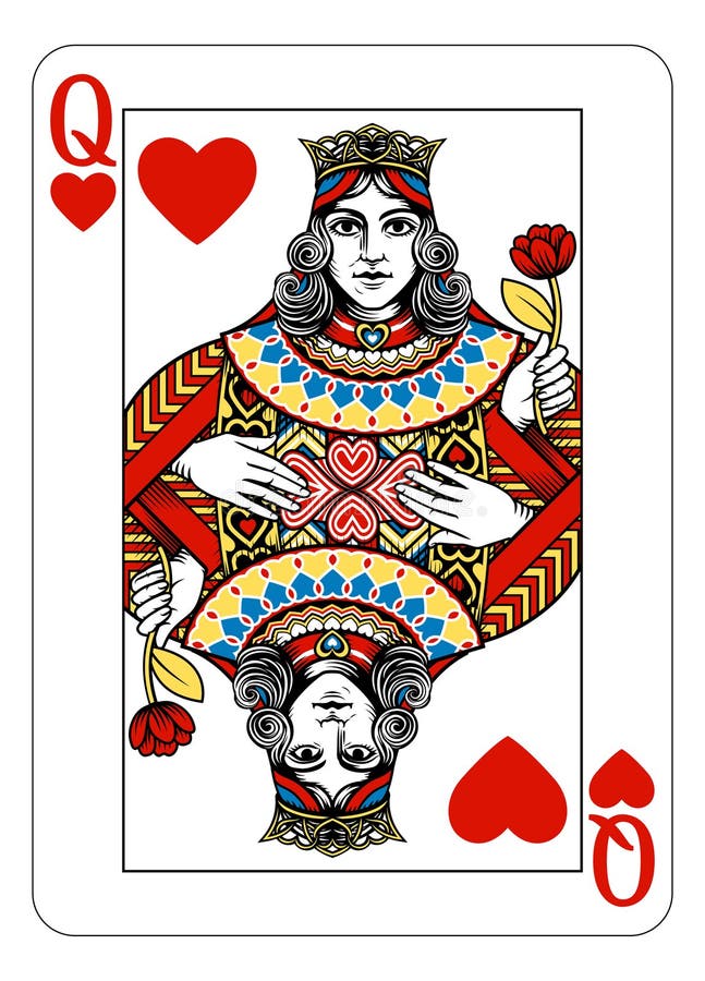 Queen of Hearts Design from Deck of Playing Cards Stock Vector ...