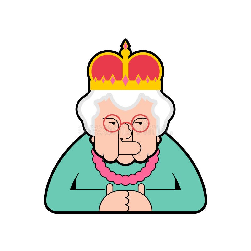 Queen Isolated. Boss Old Lady in Crown Stock Vector - Illustration of ...