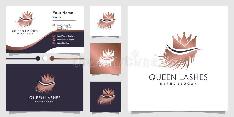Queen Lashes Icon Vector Logo Design with Creative Unique Fresh Concept ...