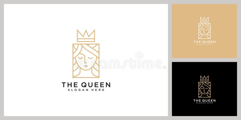 Queen Logo Vector Design.beauty Woman Face Logo Stock Vector ...