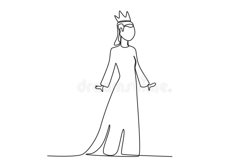 A Queen in a Luxurious Dress Stock Vector - Illustration of royal ...