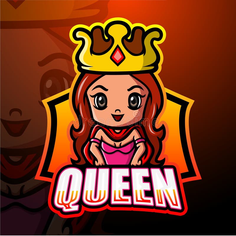 The Queen Mascot with Circle Frame Stock Vector - Illustration of flat ...