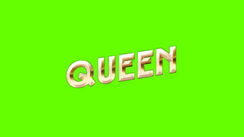 Queen Neon Sign Appear on Green Screen Background. Retro Neon Sign ...