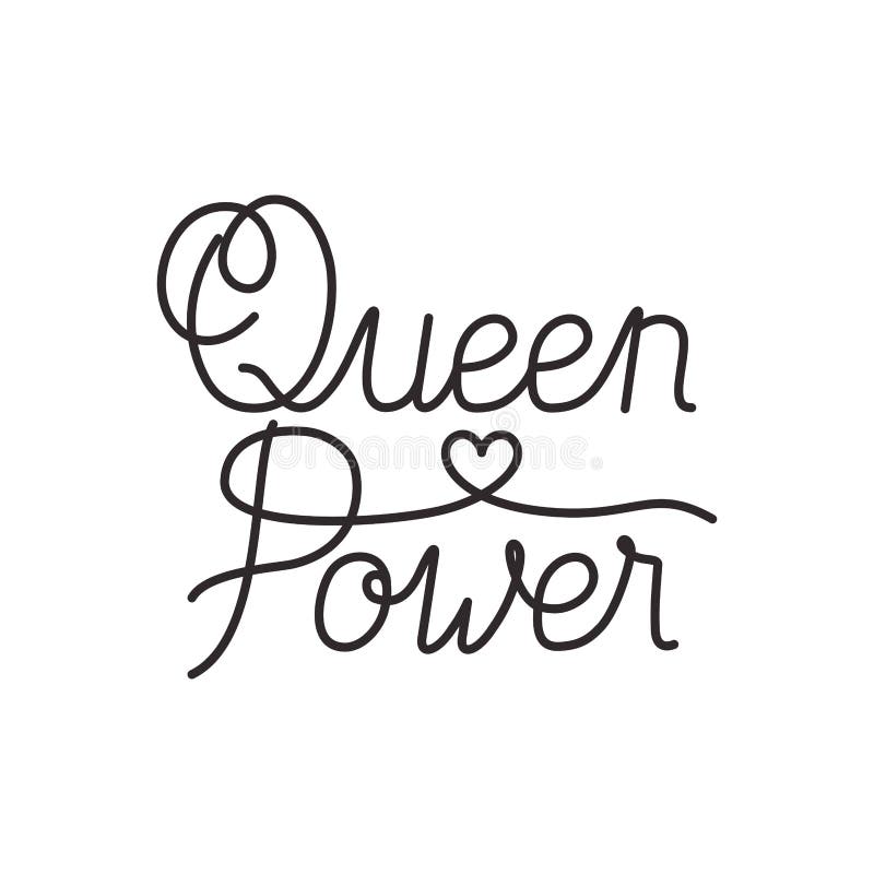 Queen Power Label Isolated Icon Stock Vector - Illustration of femenine ...