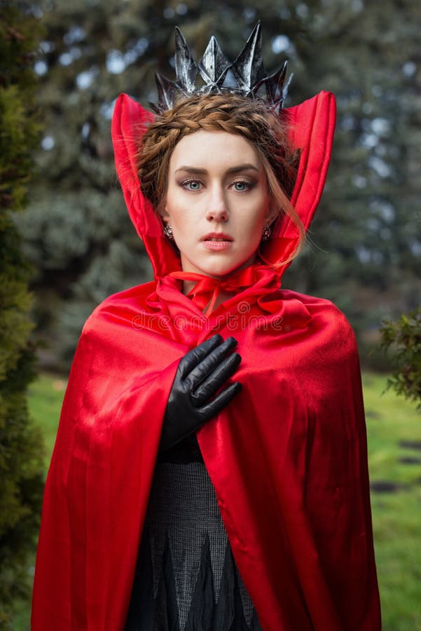 Queen in the red cloak stock image. Image of creativity - 41755261
