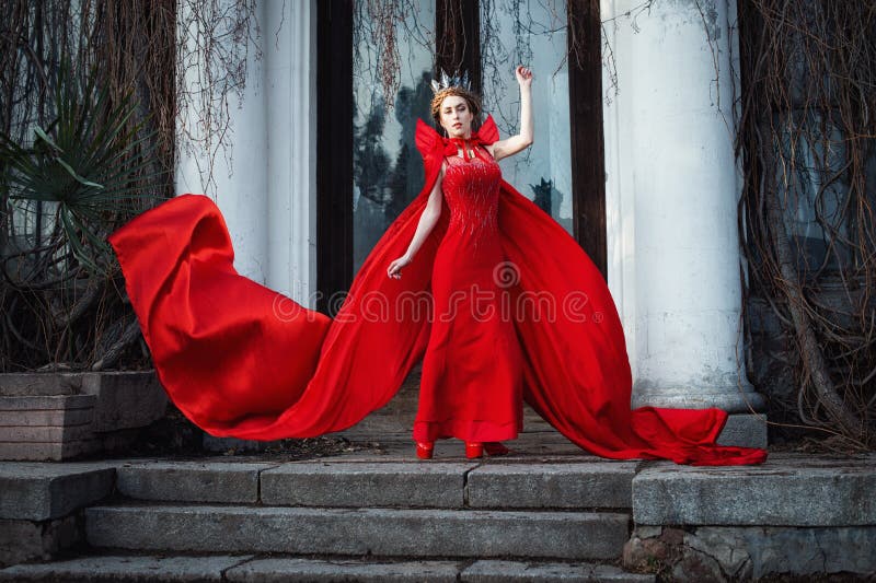 Queen in the red cloak stock image. Image of creativity - 41755261