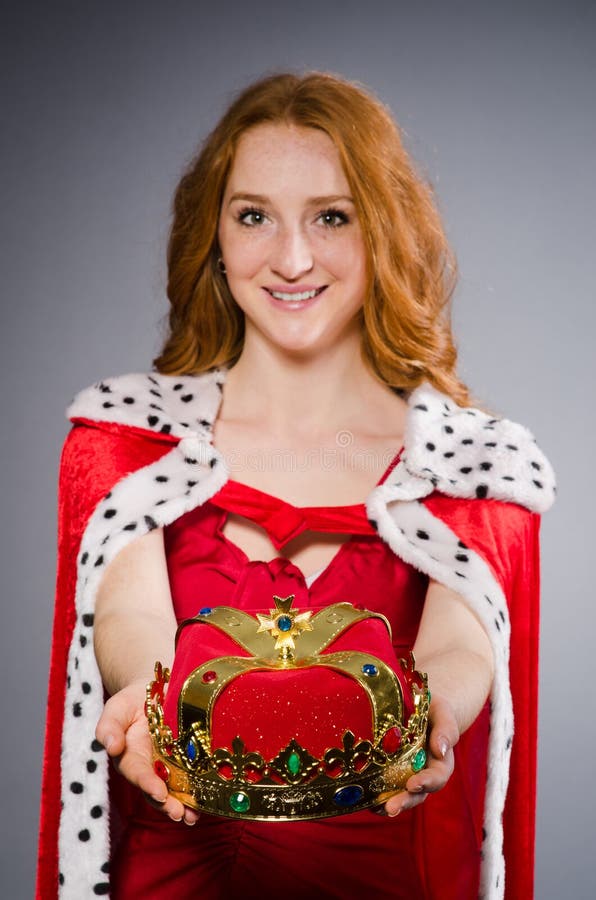 Queen in red dress stock image. Image of adult, dress - 41396299