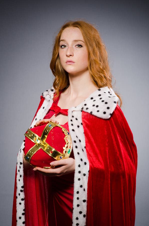 Queen in Red Dress Isolated Stock Image - Image of female, isolated ...