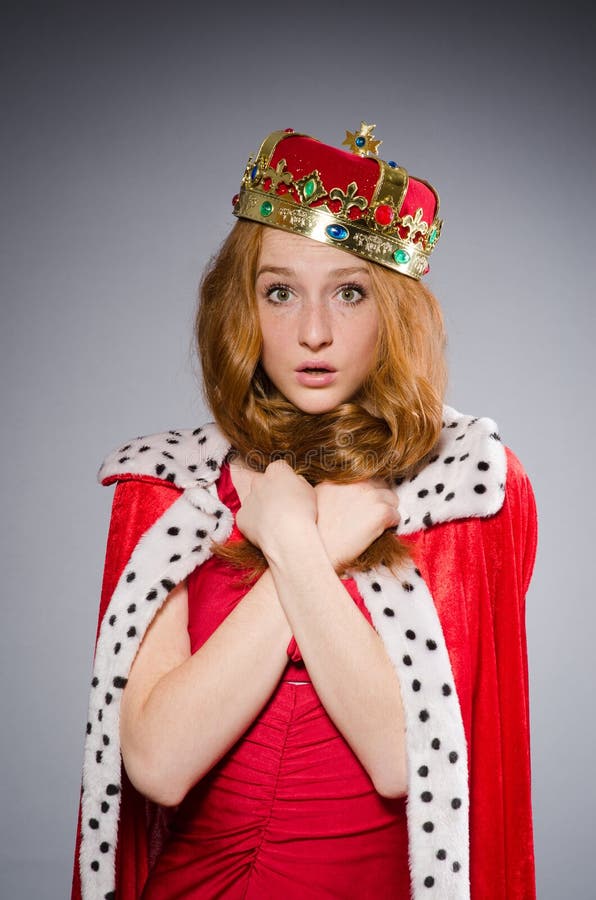 Queen in red dress stock image. Image of monitor, formal - 42203937