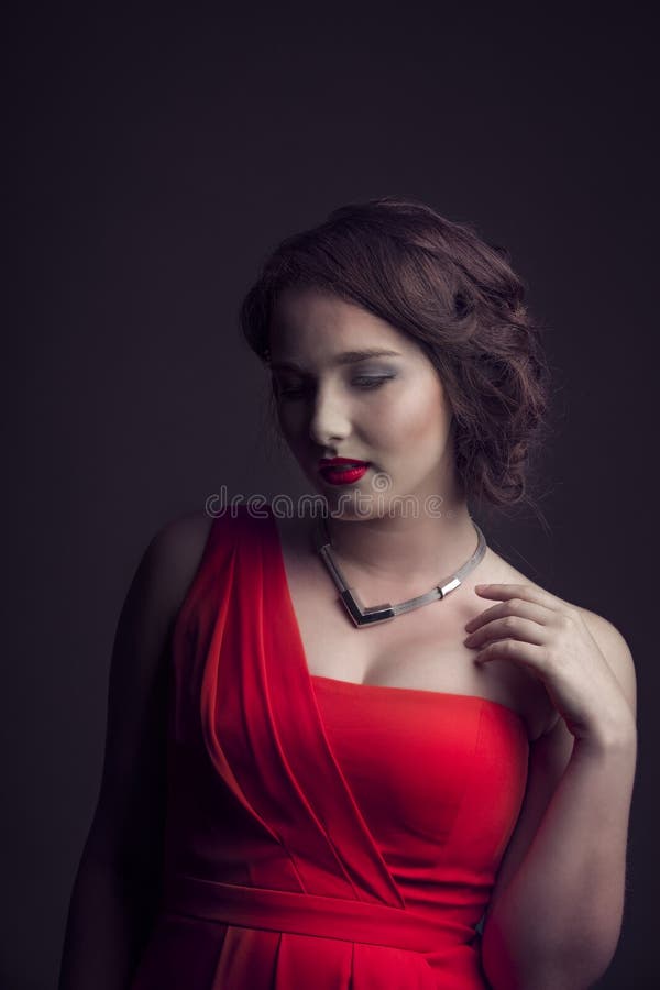 Queen in Red stock image. Image of long, glamour, look - 57290461