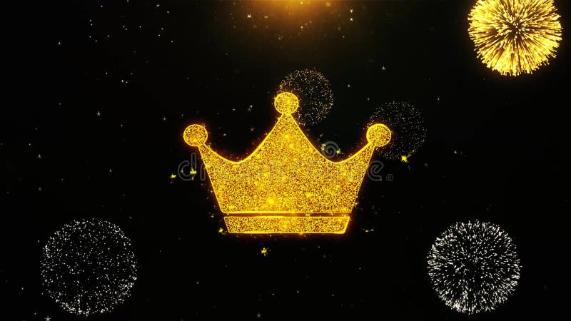 Queen Royalty Crown Icon on Firework Display Explosion Particles. Stock ...