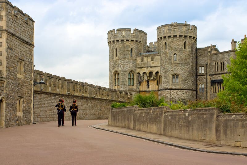 Queen S Guard Soldiers in Windsor Castle, UK Stock Image - Image of ...