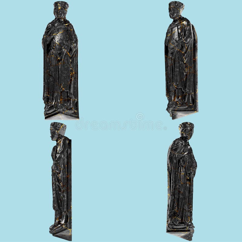 Queen of Sheba - Renaissance Portrait Bust in Black Marble and Gold ...