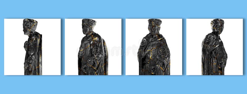 Queen of Sheba - Renaissance Portrait Bust in Black Marble and Gold ...