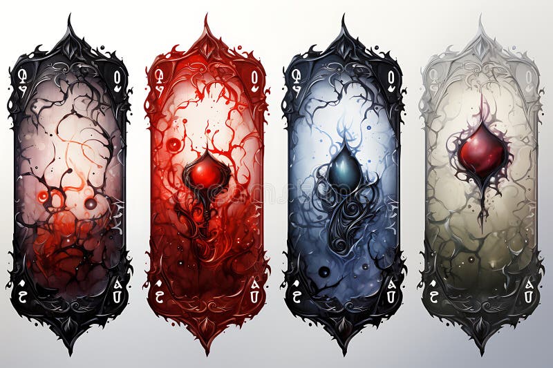 Queen of Spades, Dark Gothic Playing Cards Stock Illustration ...