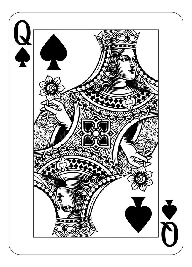 Queen of Spades Design from Deck of Playing Cards Stock Vector ...